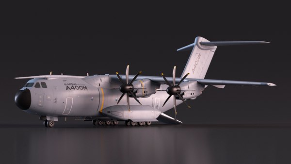 modelo 3d Avión de transporte militar Airbus A400M Atlas con Humvee en ...