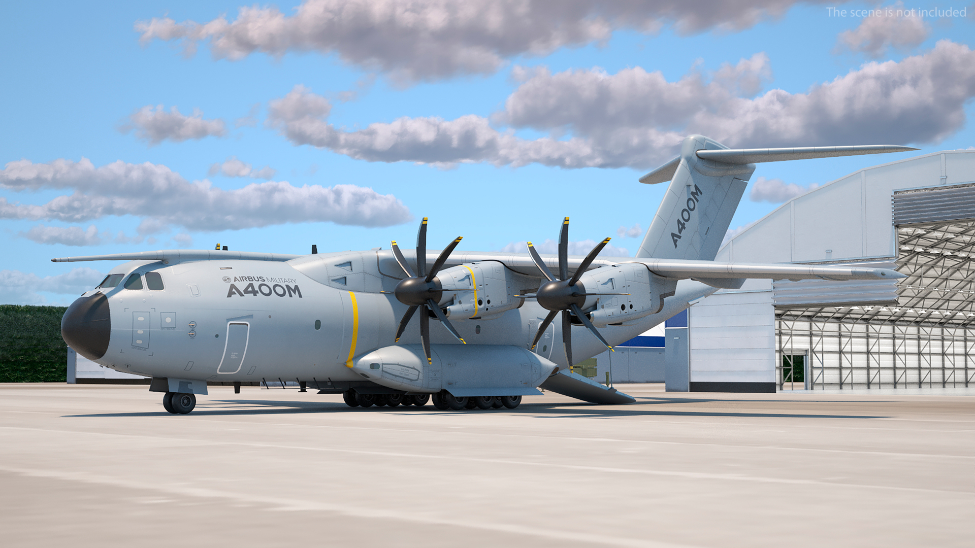 modelo 3d Avión de transporte militar Airbus A400M Atlas con Humvee en ...