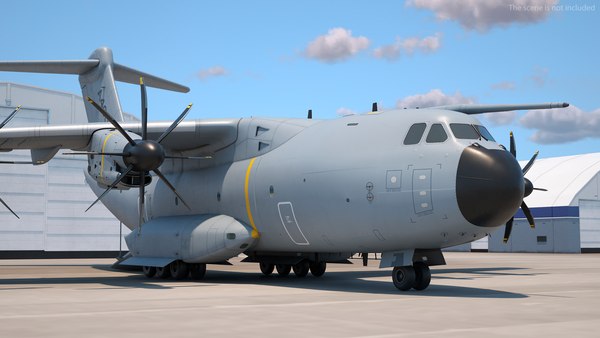 modelo 3d Avión de transporte militar Airbus A400M Atlas con Humvee en ...