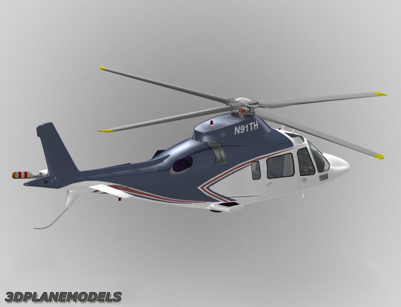 3d Model Of Agusta A-109e Private Livery
