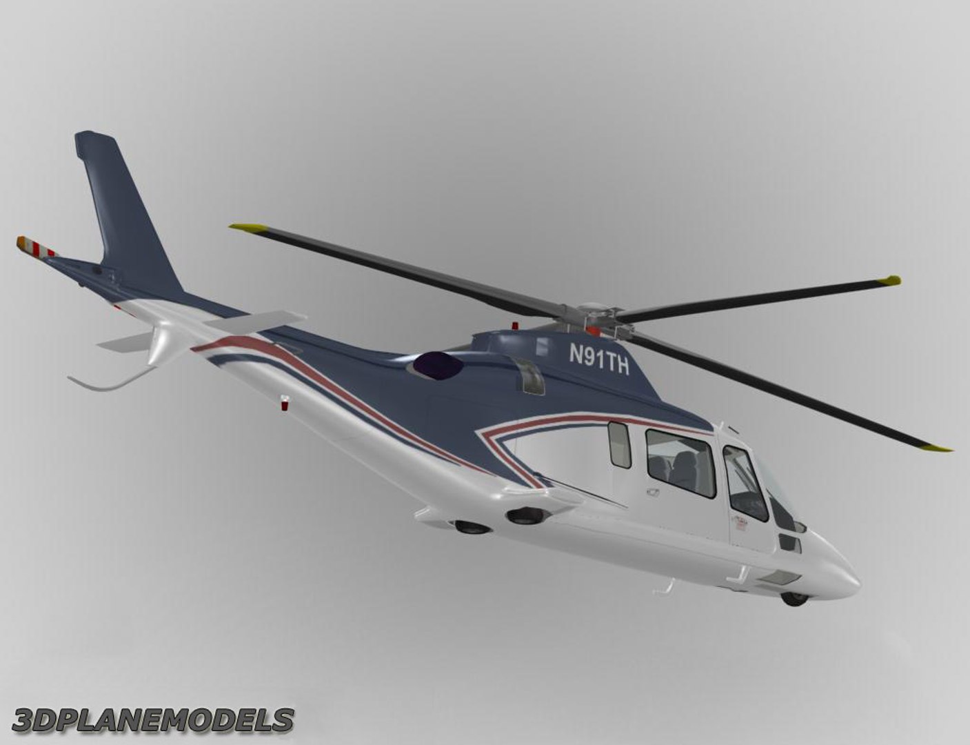 3d Model Of Agusta A-109e Private Livery