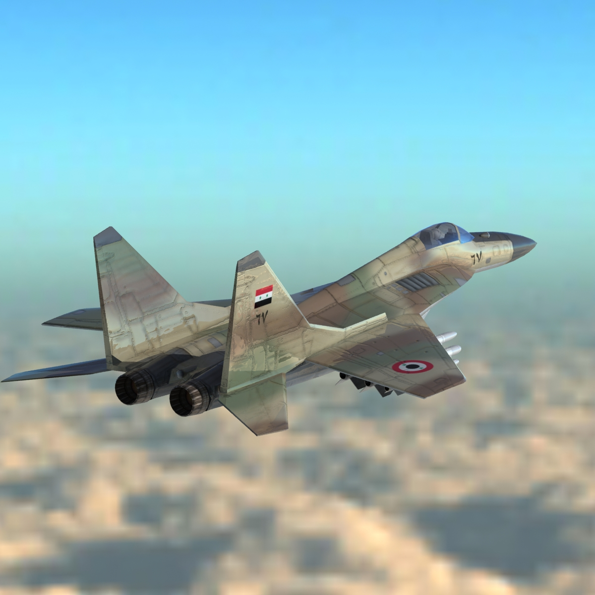 3d model mig-29 fulcrum fighter syrian