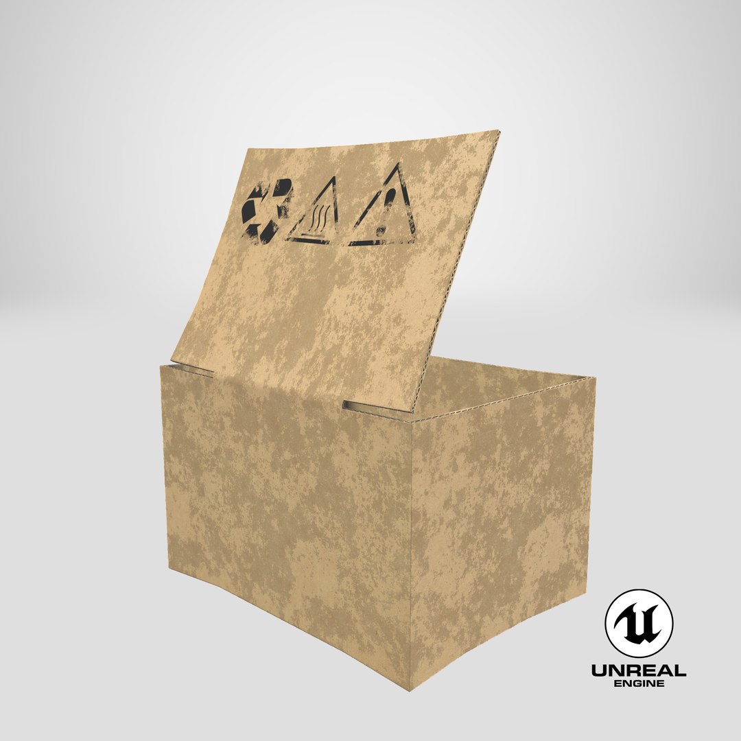 Cardboard box 3D model - TurboSquid 1392532