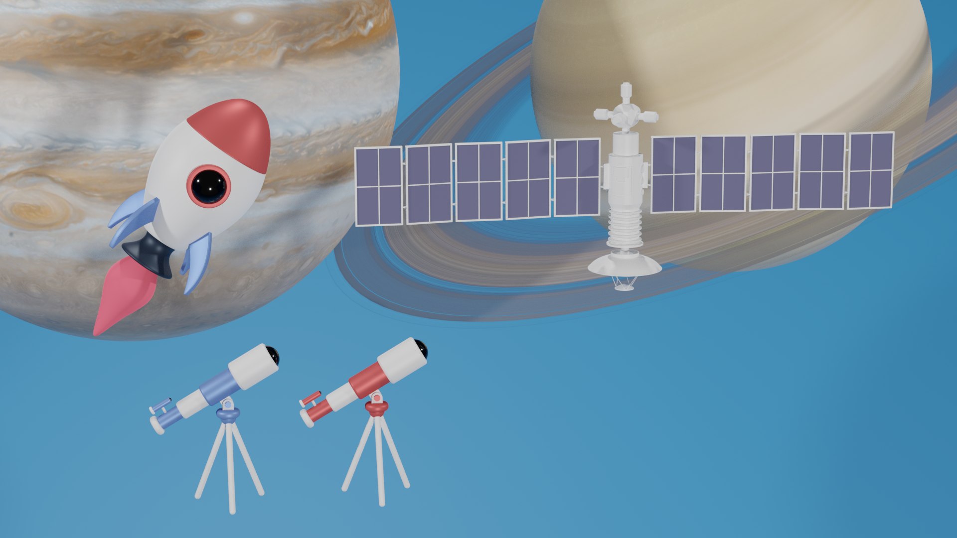 3D Telescope Rocket Satellite Model - TurboSquid 1723415