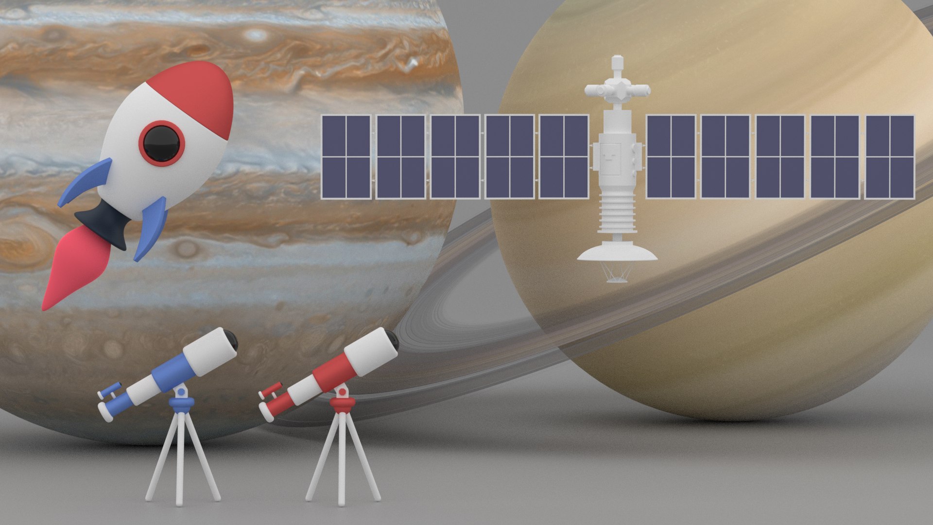 3D Telescope Rocket Satellite Model - TurboSquid 1723415