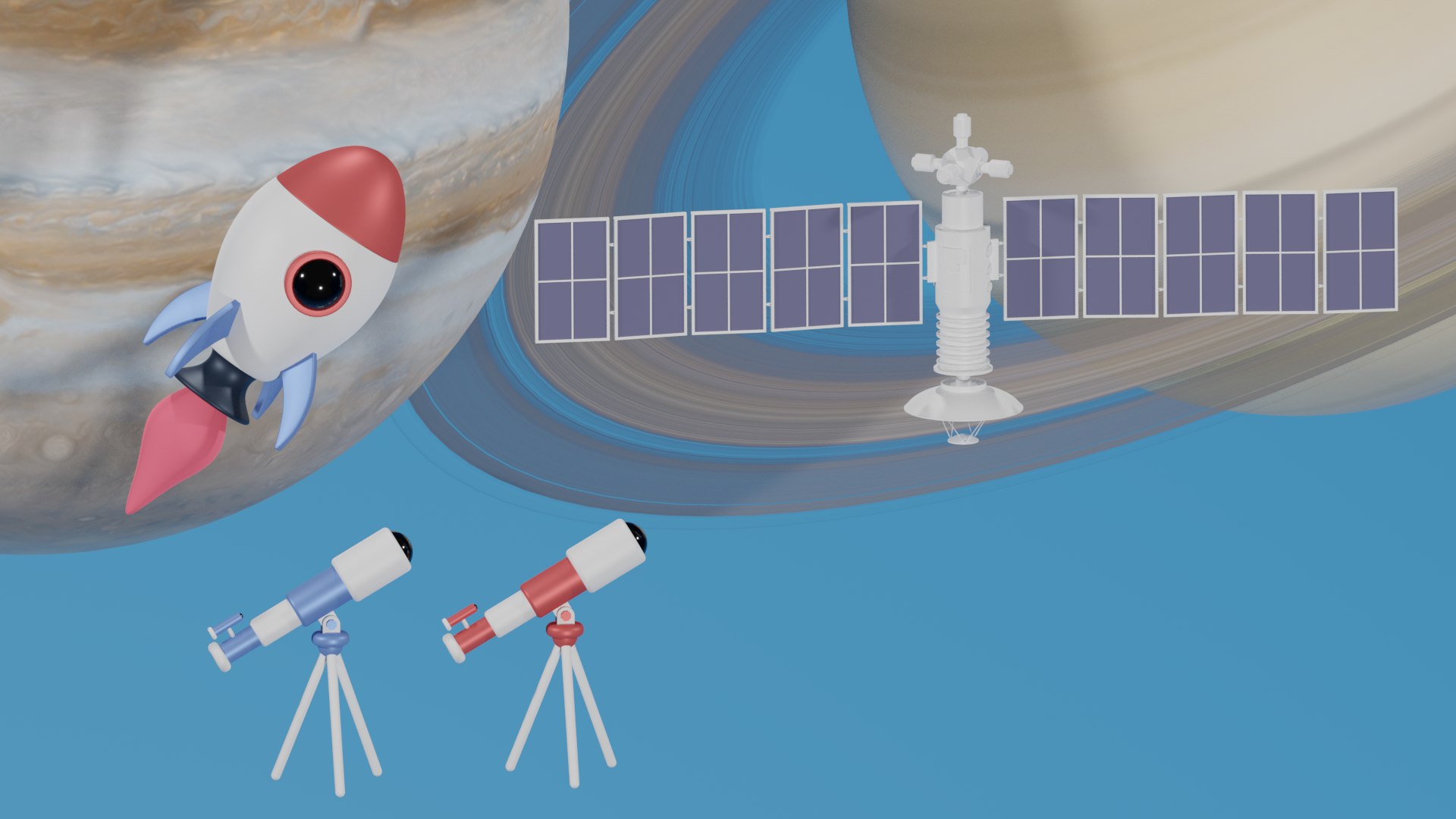 3D Telescope Rocket Satellite Model - TurboSquid 1723415