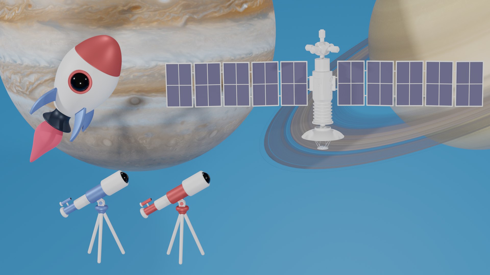 3D Telescope Rocket Satellite model - TurboSquid 1723415