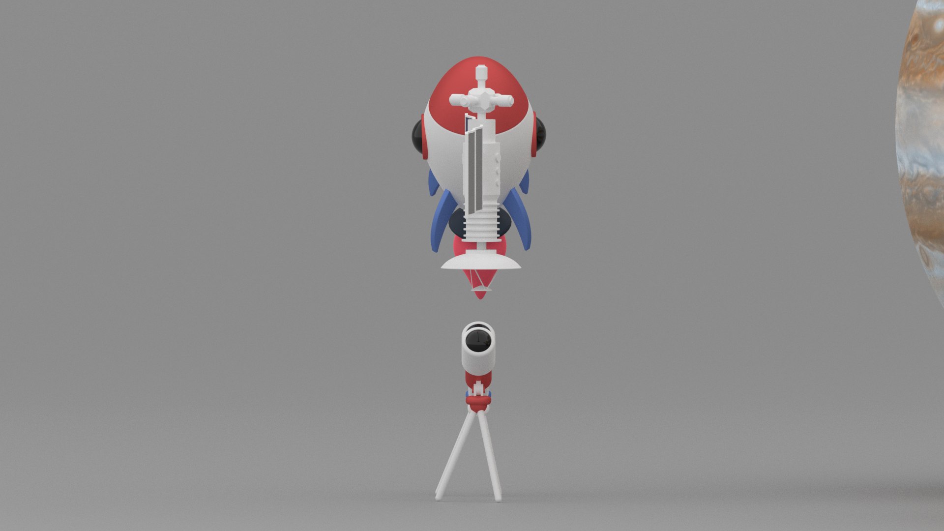 3D Telescope Rocket Satellite Model - TurboSquid 1723415