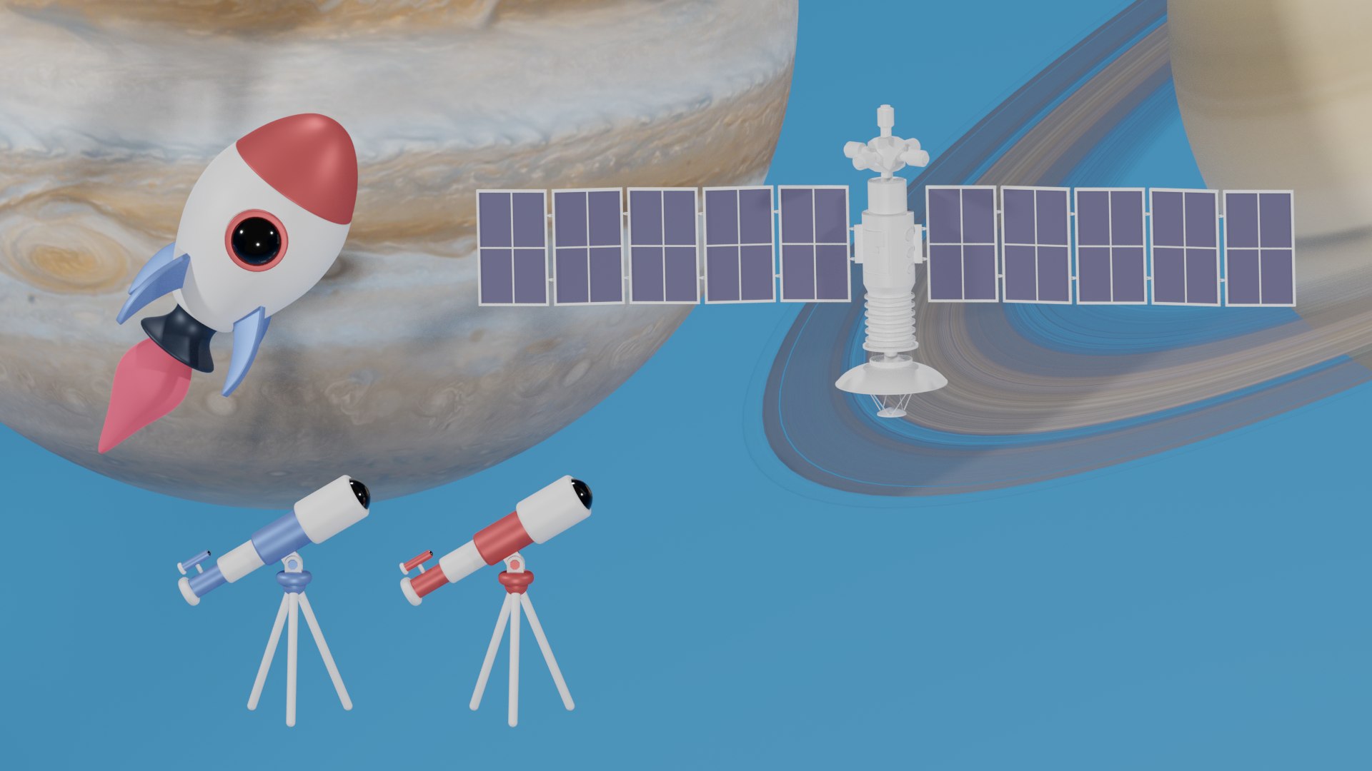 3D Telescope Rocket Satellite Model - TurboSquid 1723415