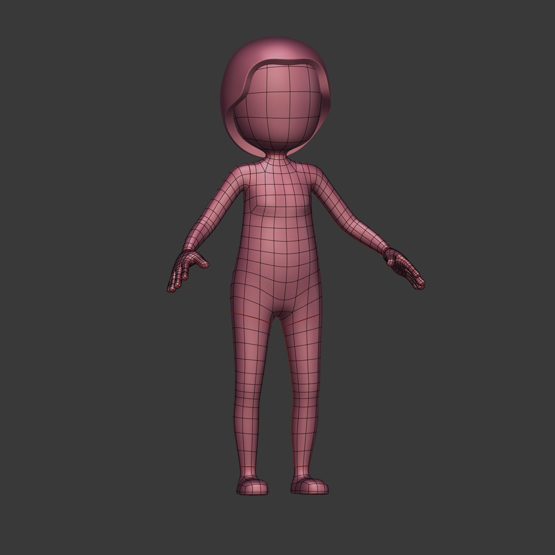 3D Cartoon Woman Girl Mesh Model - TurboSquid 1393469