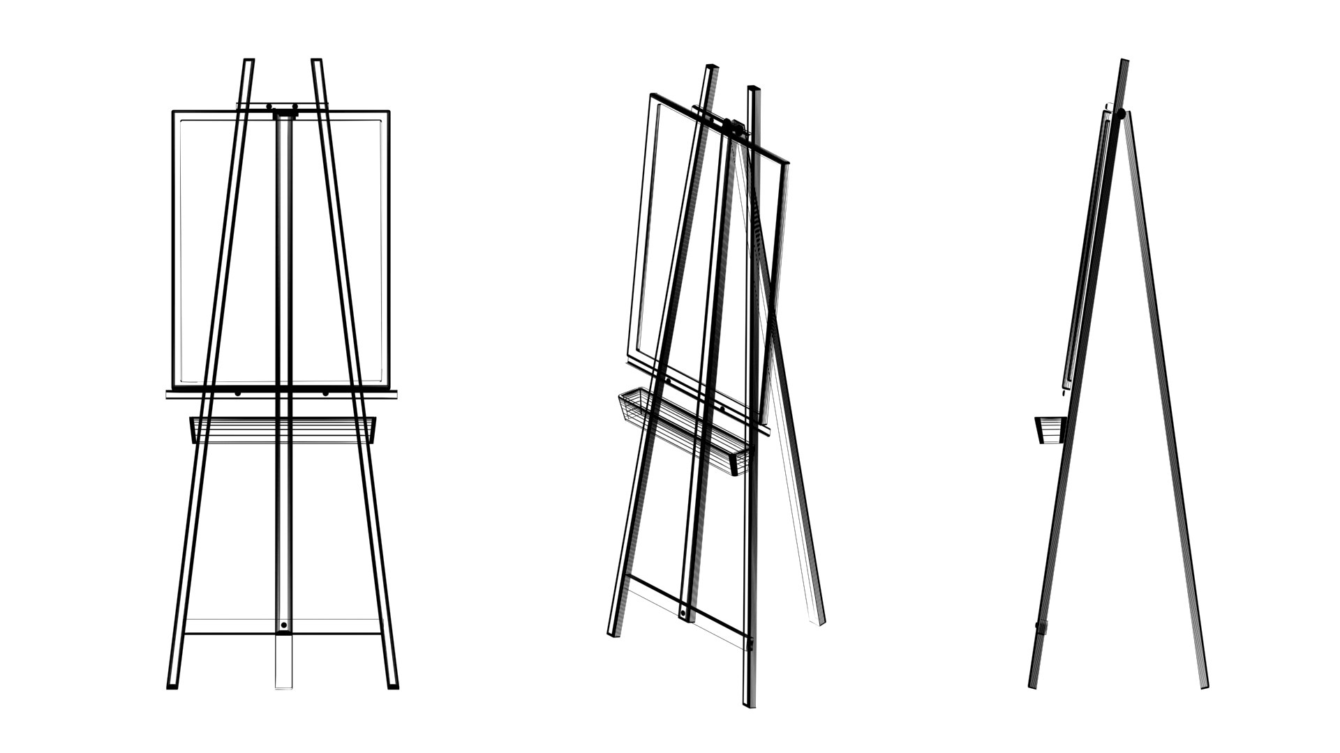 3D Model Easel And Canvas - TurboSquid 2026258