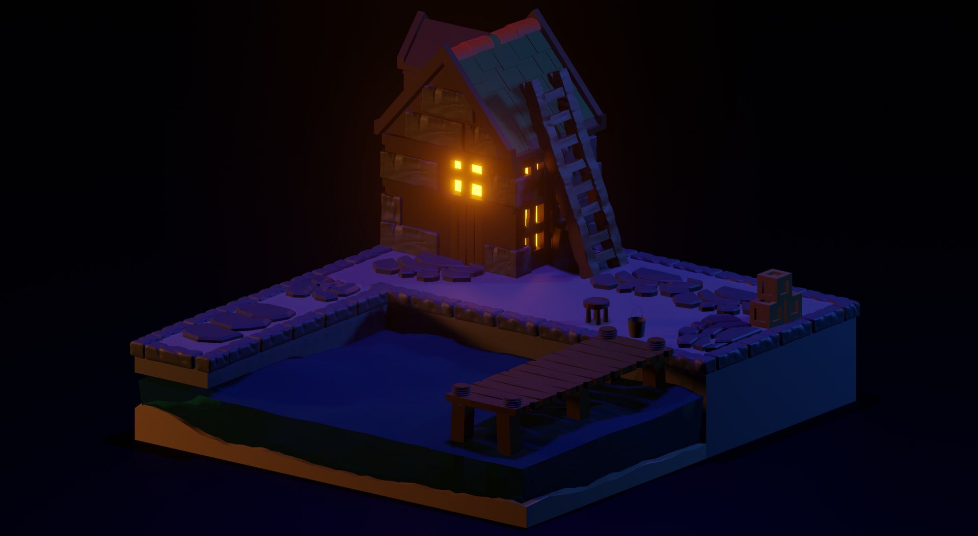 3D Low Poly Medieval Port - TurboSquid 1727785