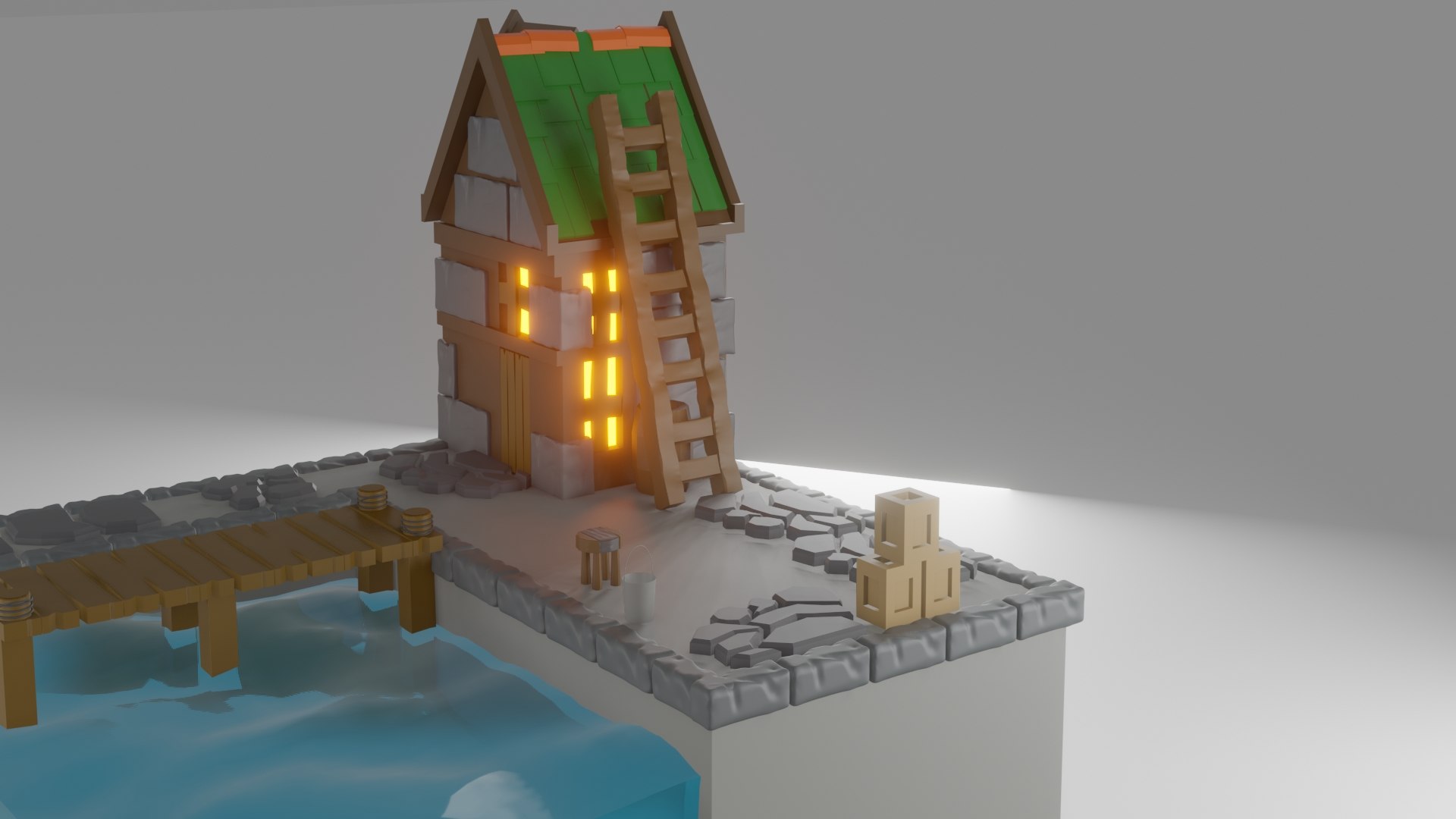 3D Low Poly Medieval Port - TurboSquid 1727785