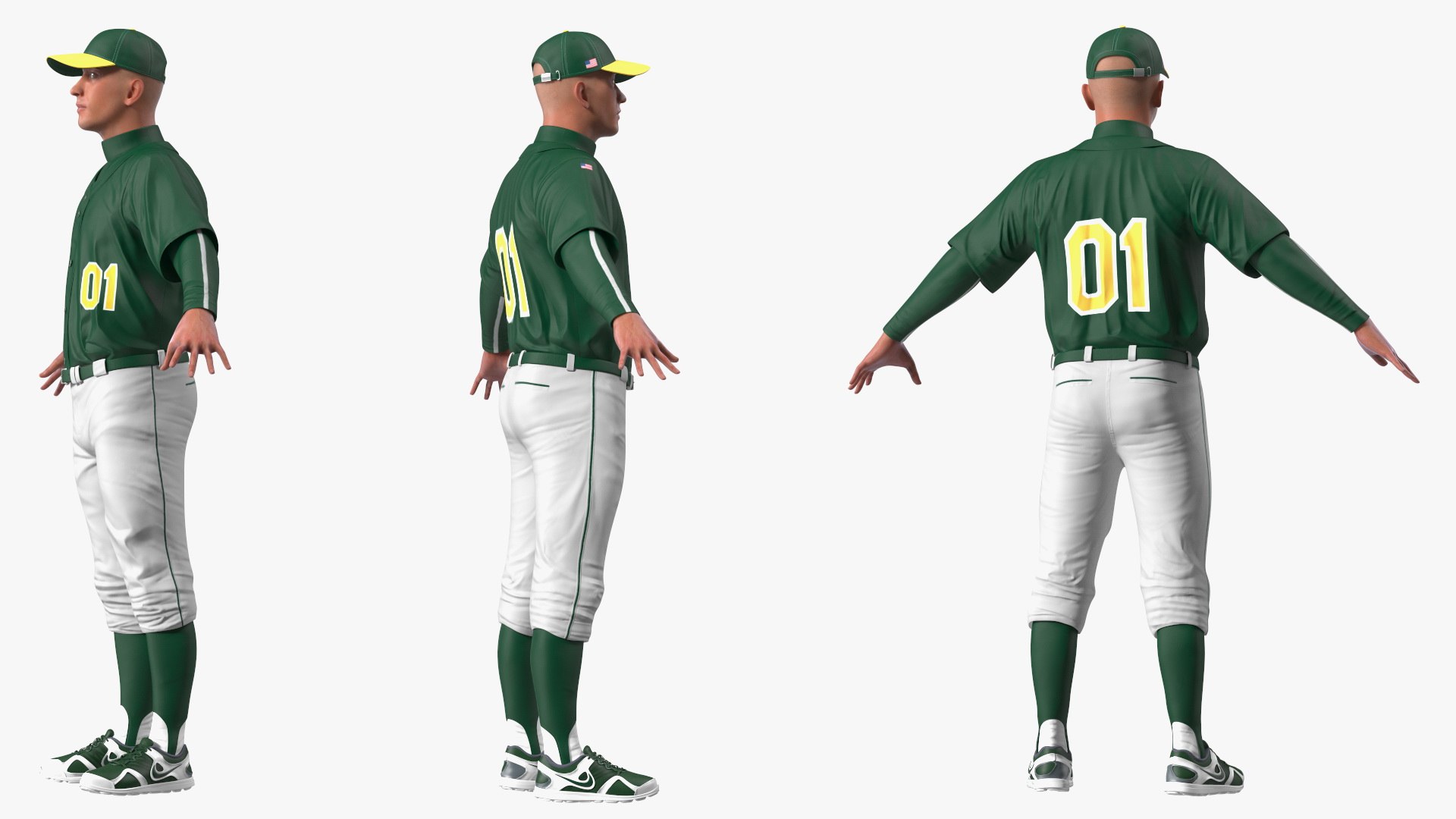 Baseball Player Rigged Generic 3d Max