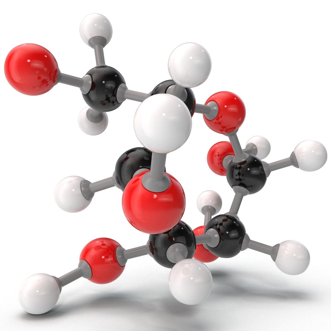 3ds Max Glucose Molecular Modeled