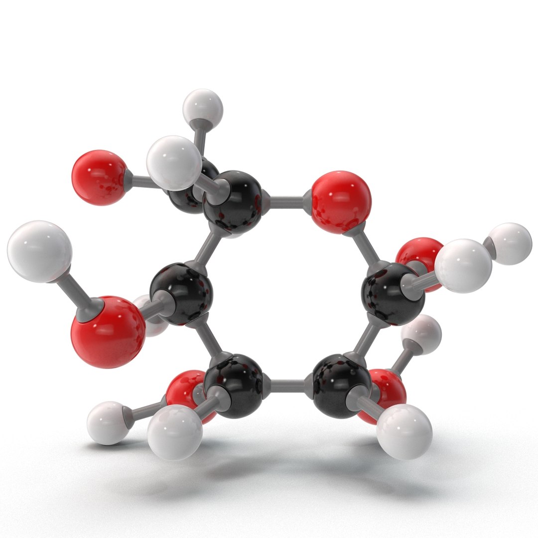 3ds Max Glucose Molecular Modeled