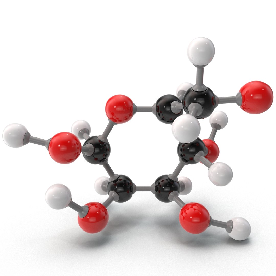 3ds Max Glucose Molecular Modeled