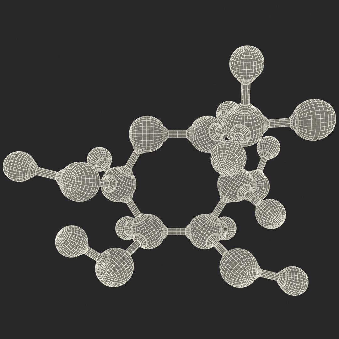3ds Max Glucose Molecular Modeled