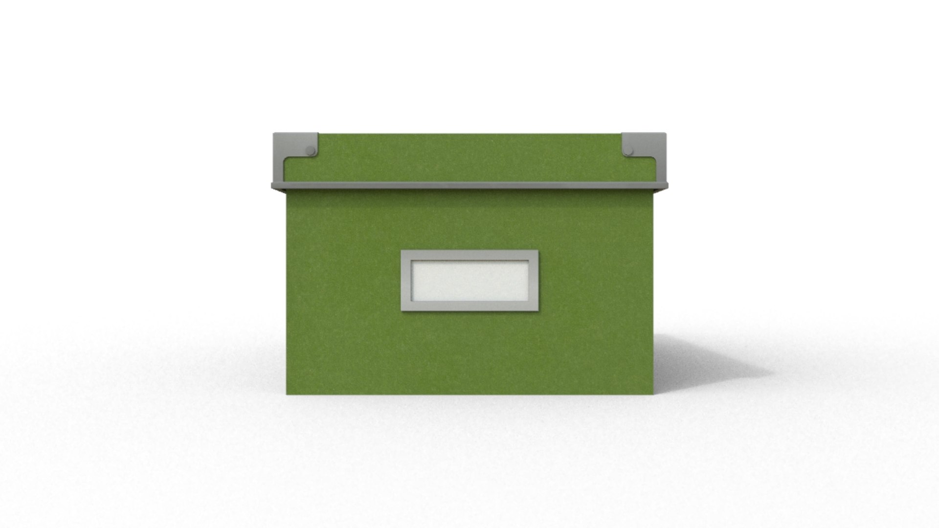 3d Green Cardboard Box Model