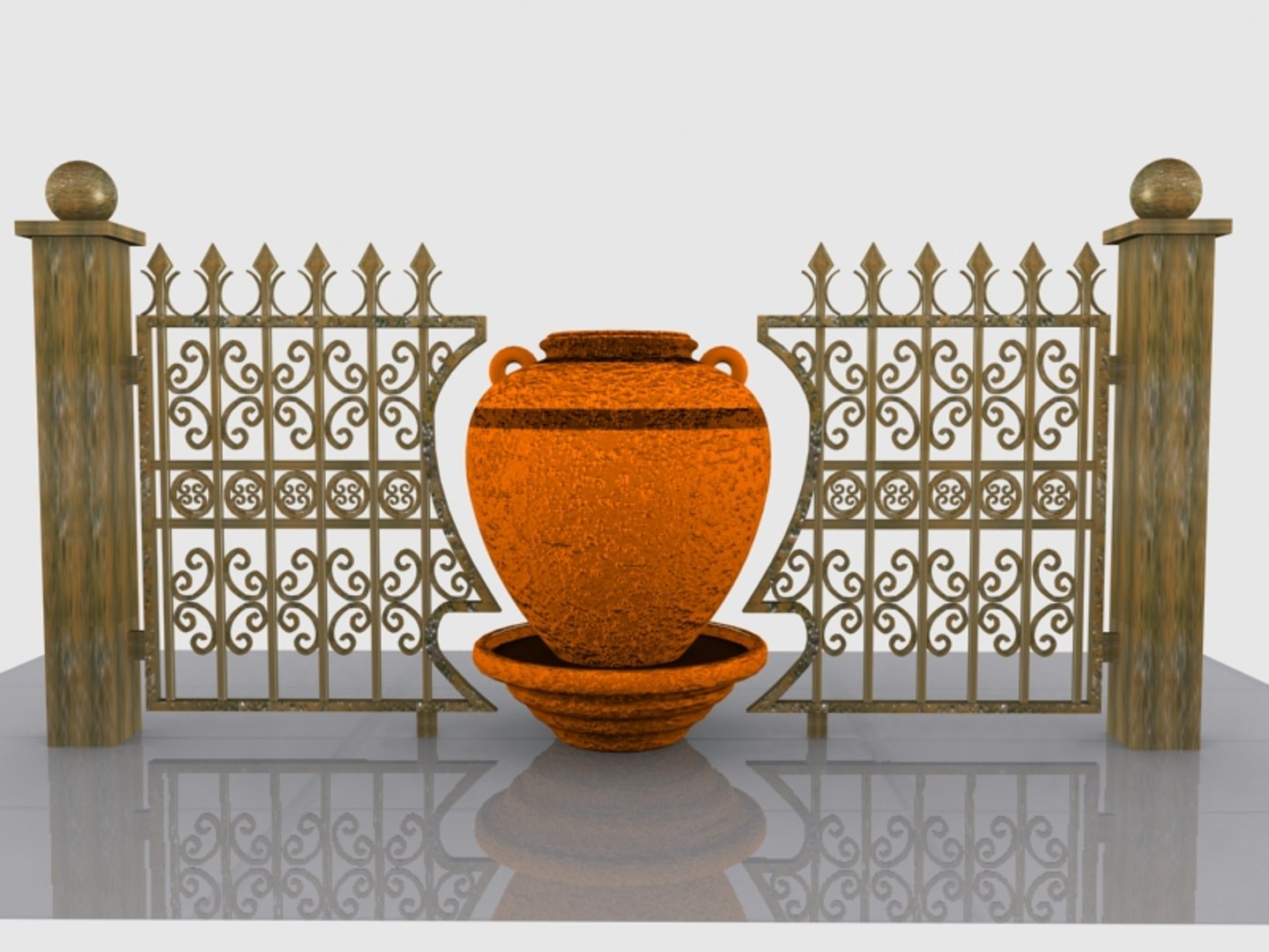3d decorative wrought iron model