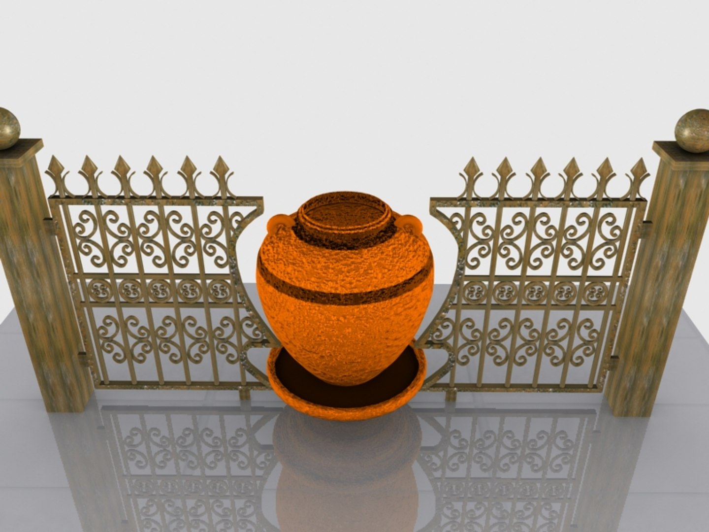 3d decorative wrought iron model