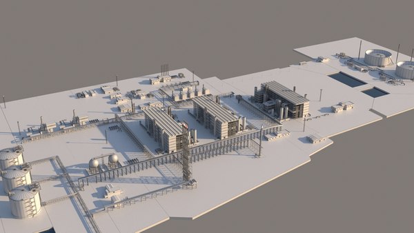 3D port lng plant oil - TurboSquid 1702875
