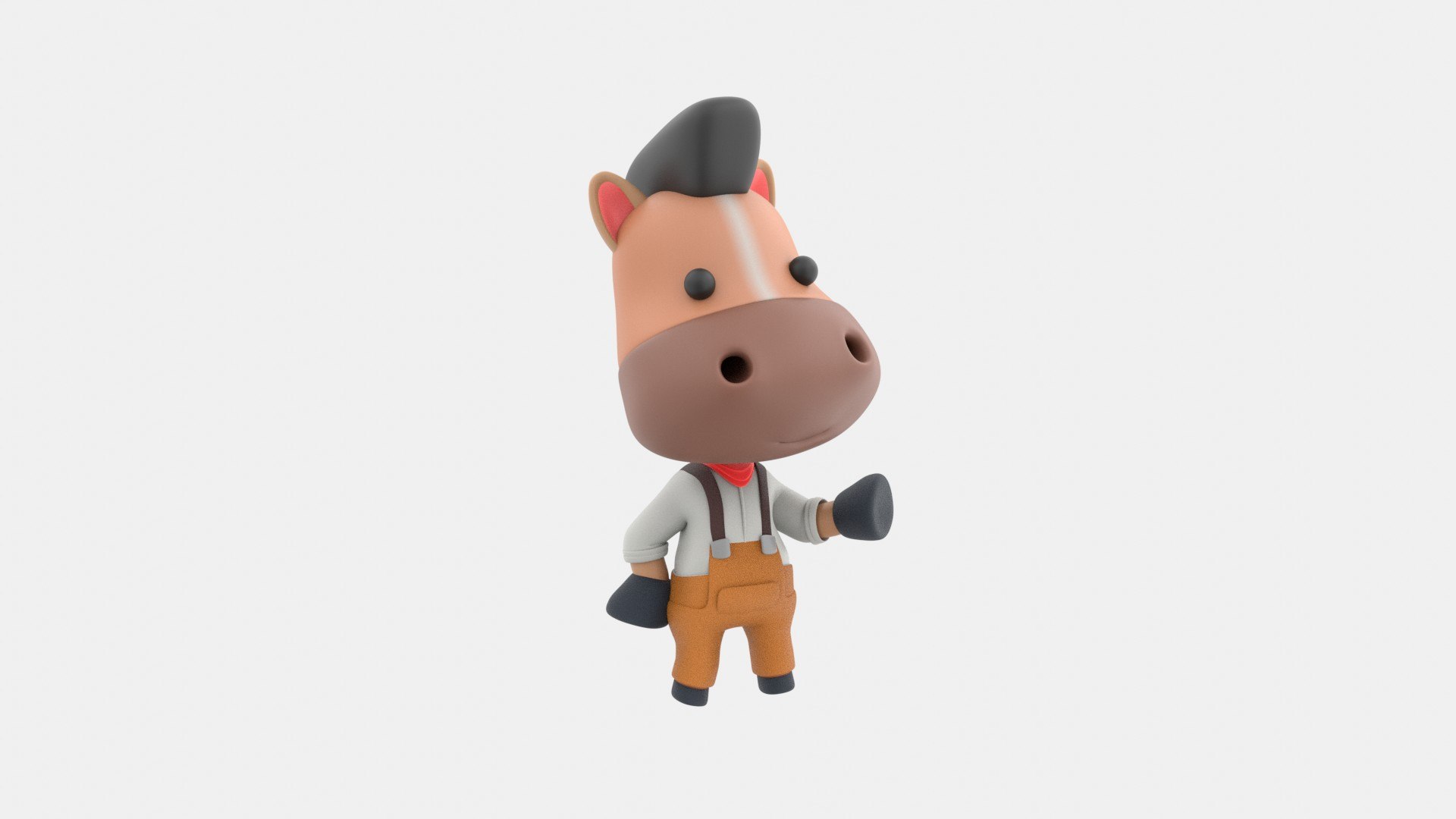 Cute Horse 3D Illustration Model - TurboSquid 2240260