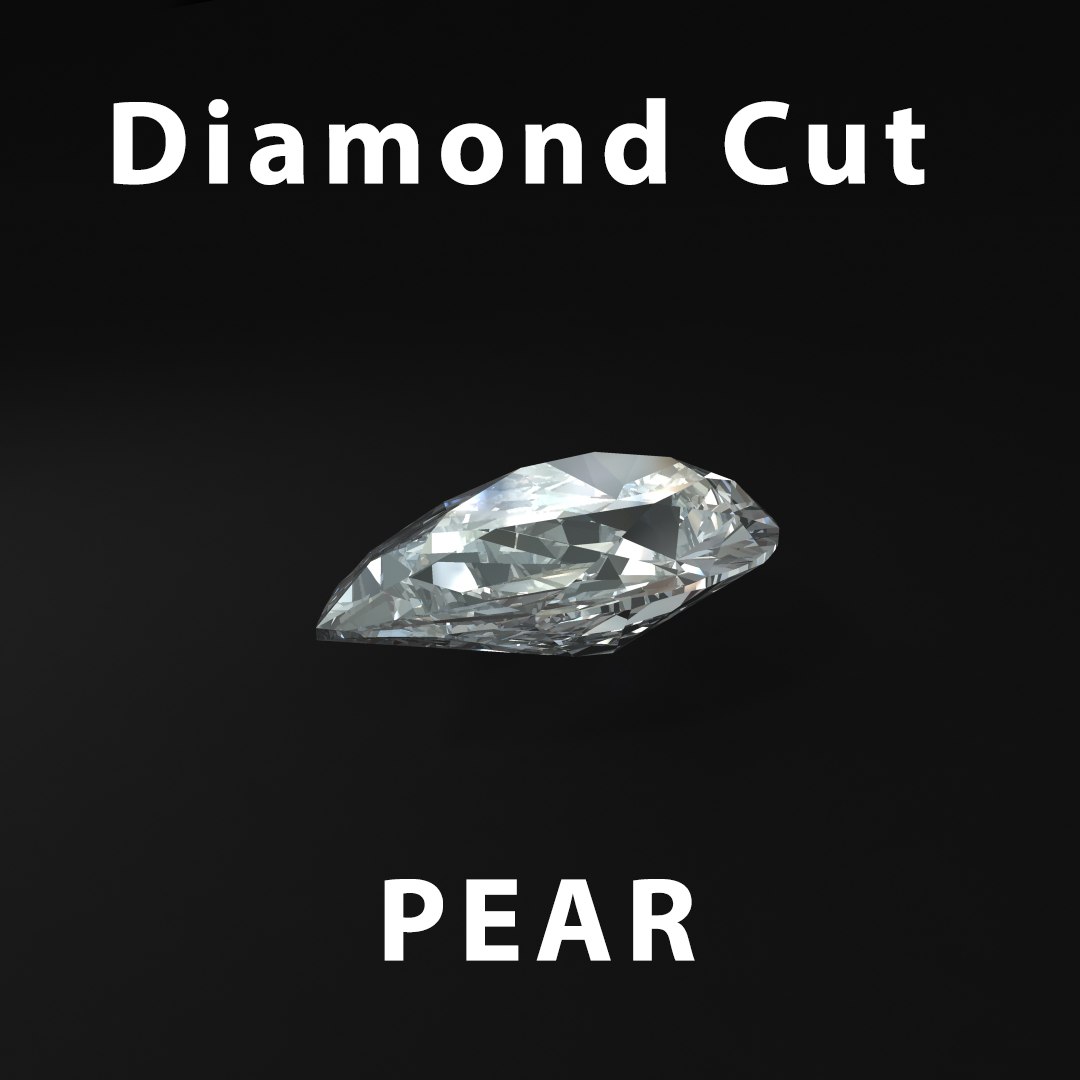 3d pear diamond cut