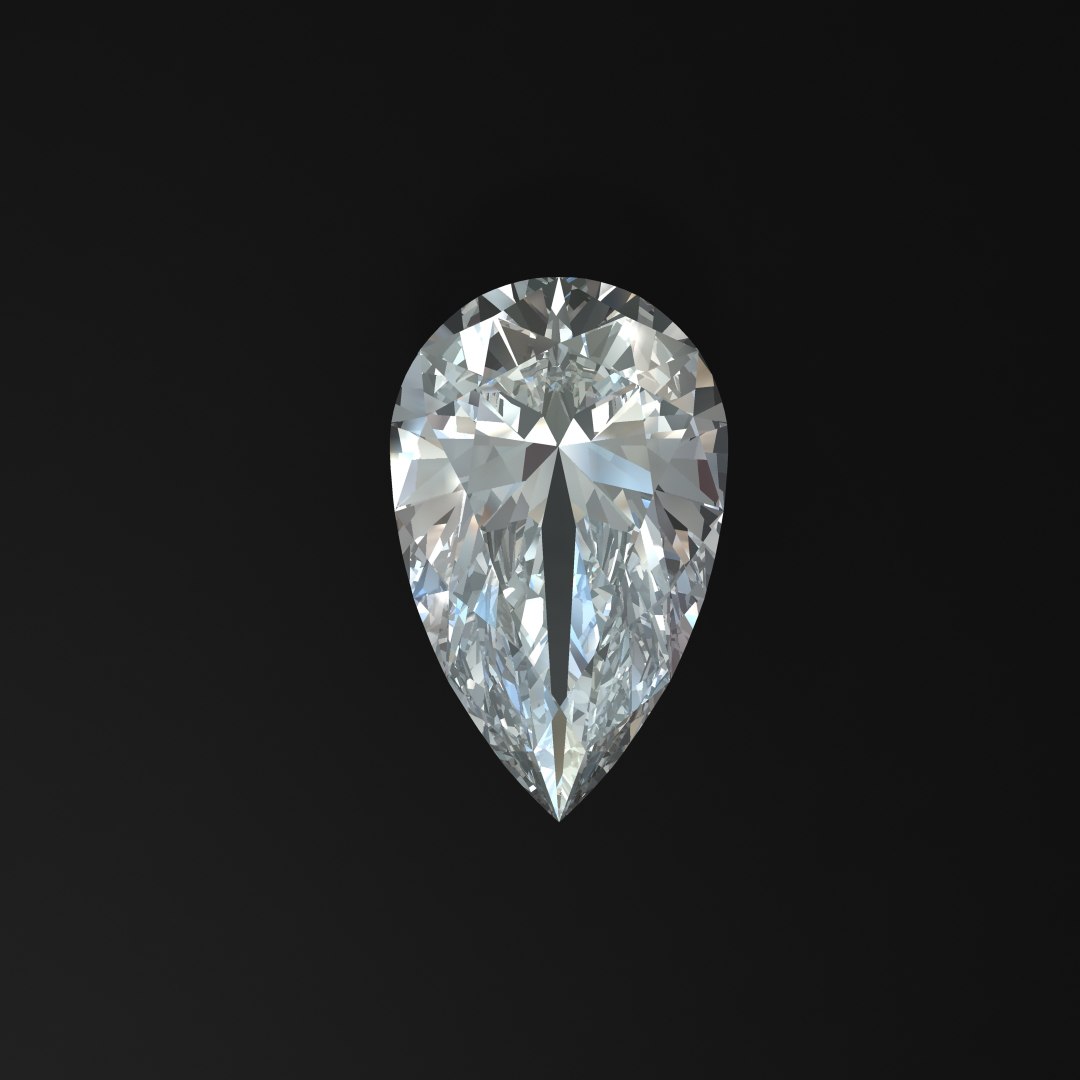 3d pear diamond cut