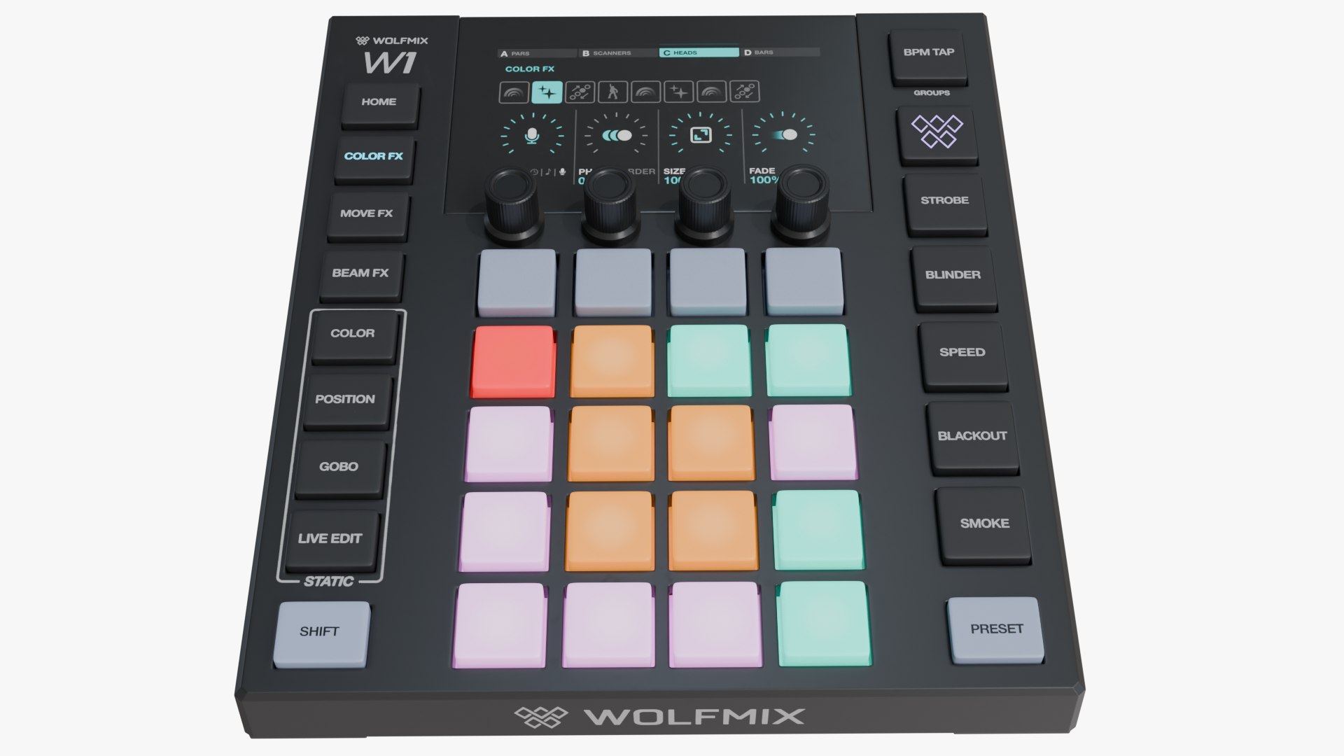 Wolfmix W1 Mk2 DMX Lighting Control Desk 3D Model - TurboSquid 2328137