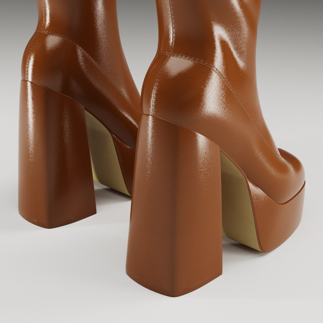 Collection Of NOKWOL Emmie Platform Knee Boots Model - TurboSquid 2248130