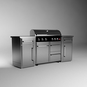 3d Model Professional Bbq Grill
