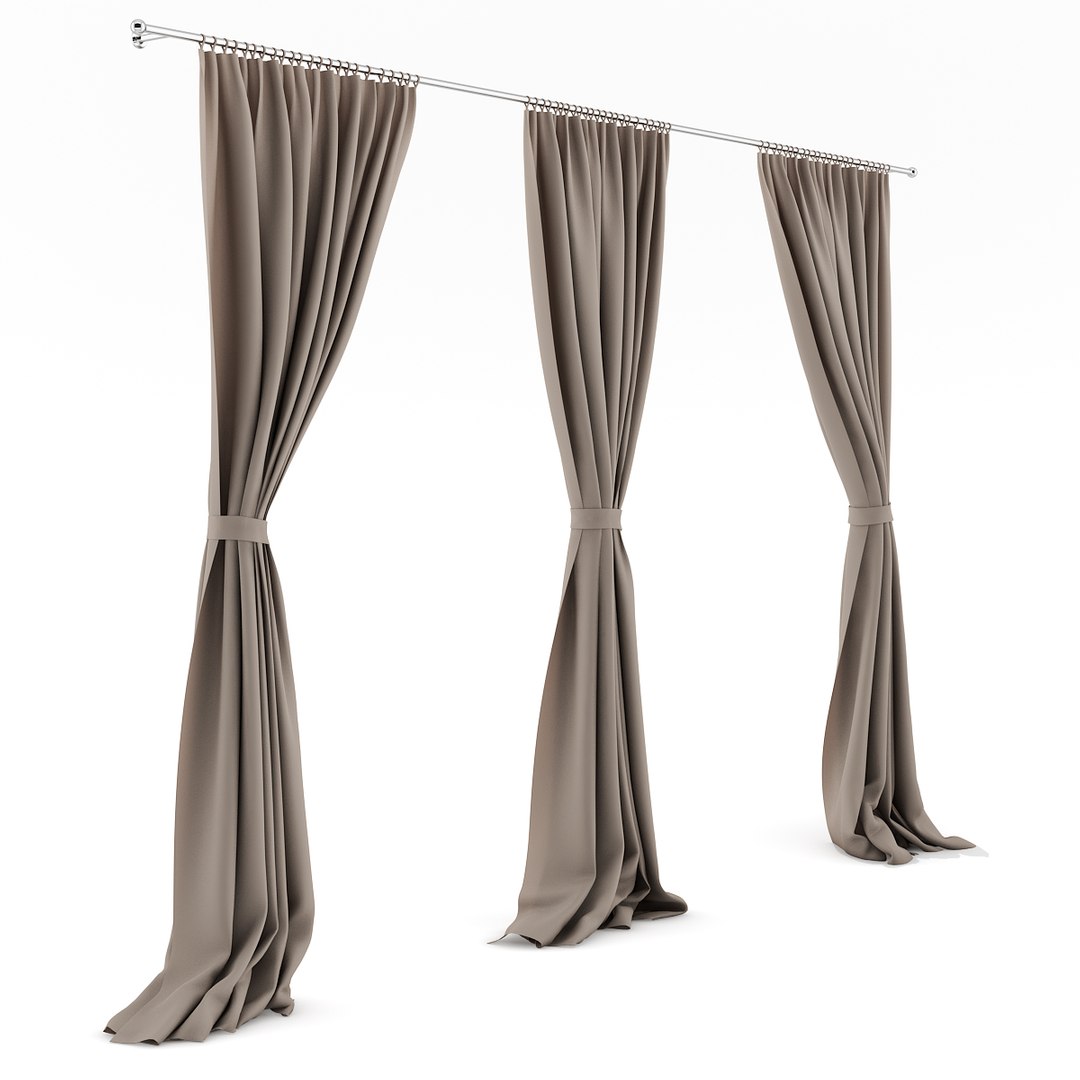 3 Moel Beige Triple Curtains