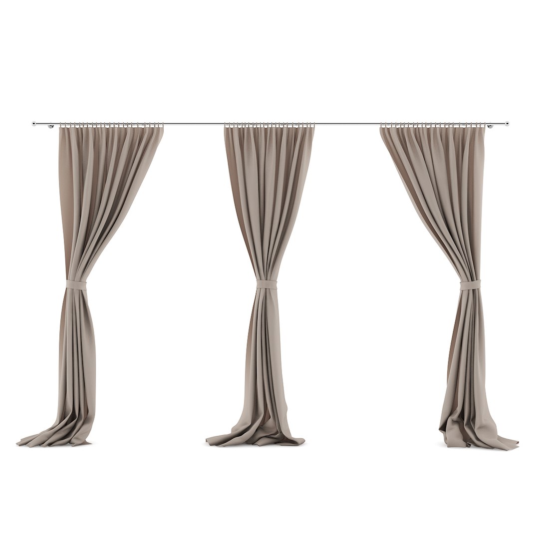 3 Moel Beige Triple Curtains