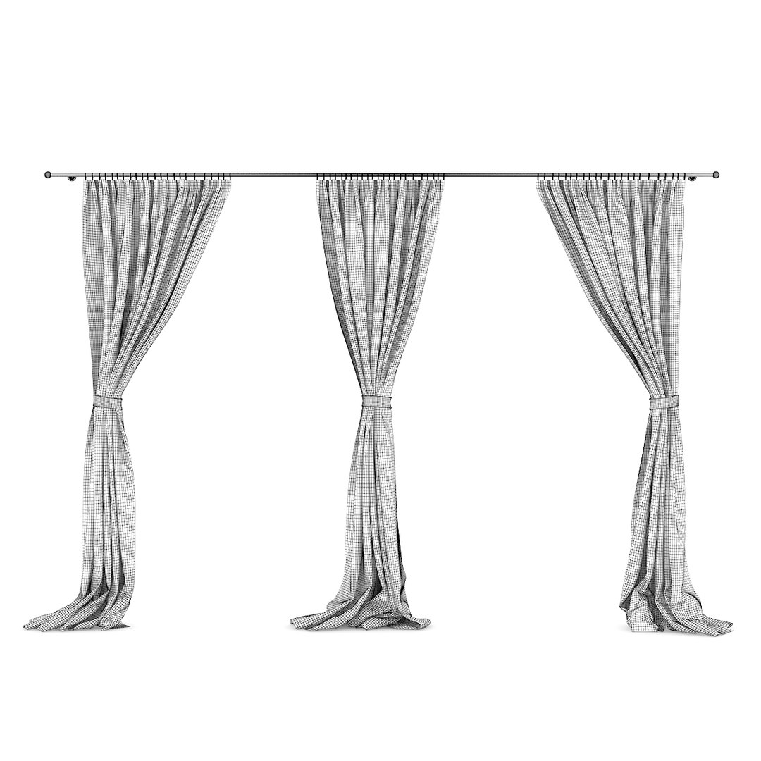 3 Moel Beige Triple Curtains