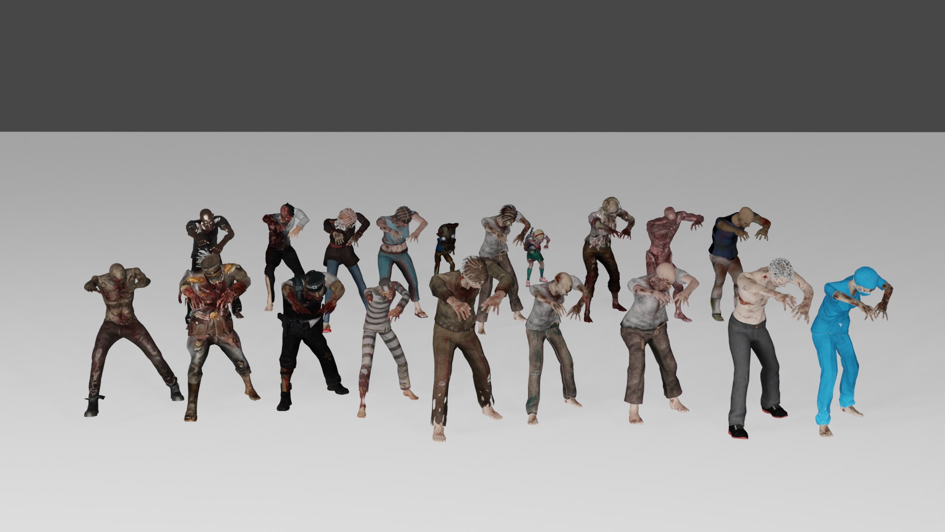 3D RIGGED 19 ZOMBIES WITH ANIMINATIONS model - TurboSquid 2156544