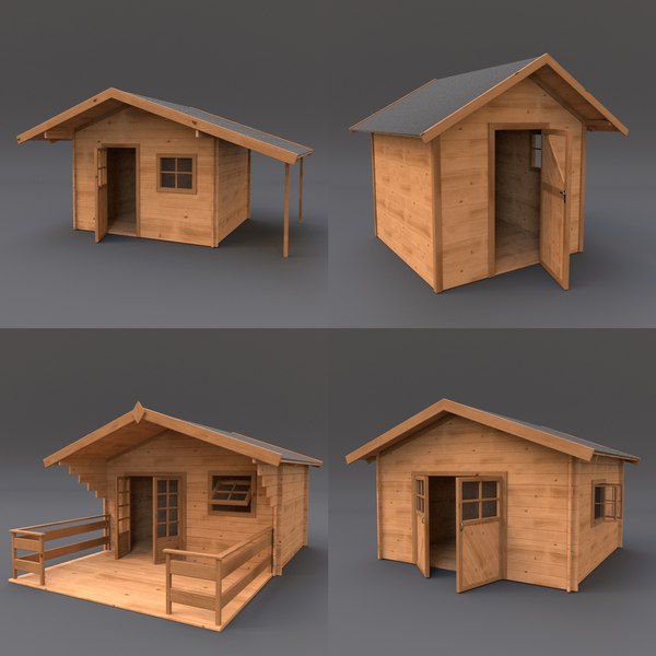 wooden shed 3d model