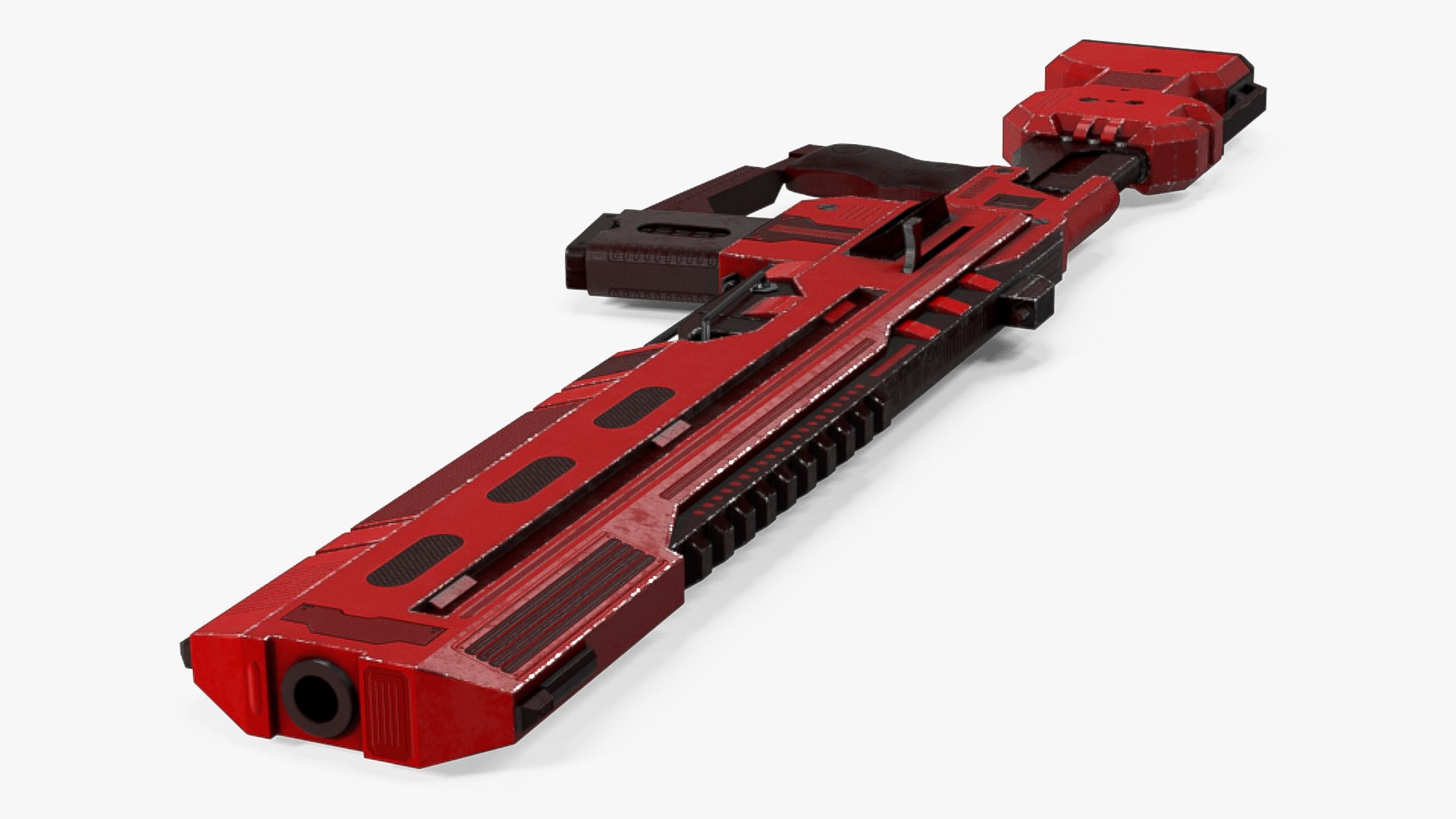3D Model Futuristic Military Assault Rifle Red - TurboSquid 2194198