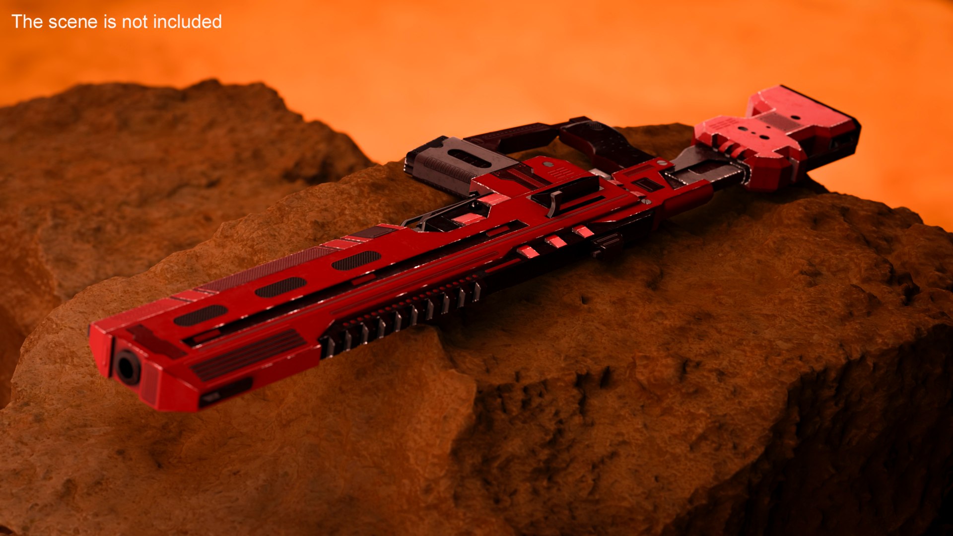 3D Model Futuristic Military Assault Rifle Red - TurboSquid 2194198