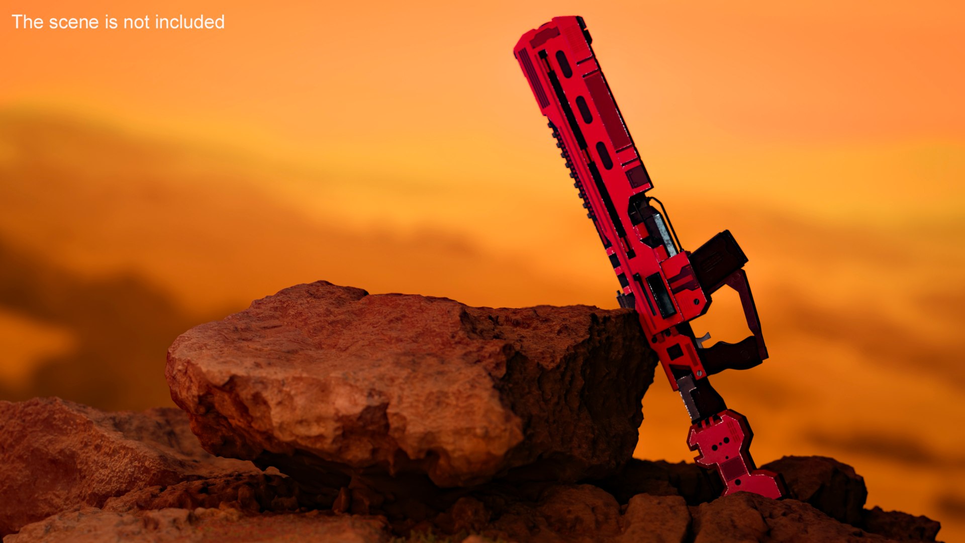 3D Model Futuristic Military Assault Rifle Red - TurboSquid 2194198