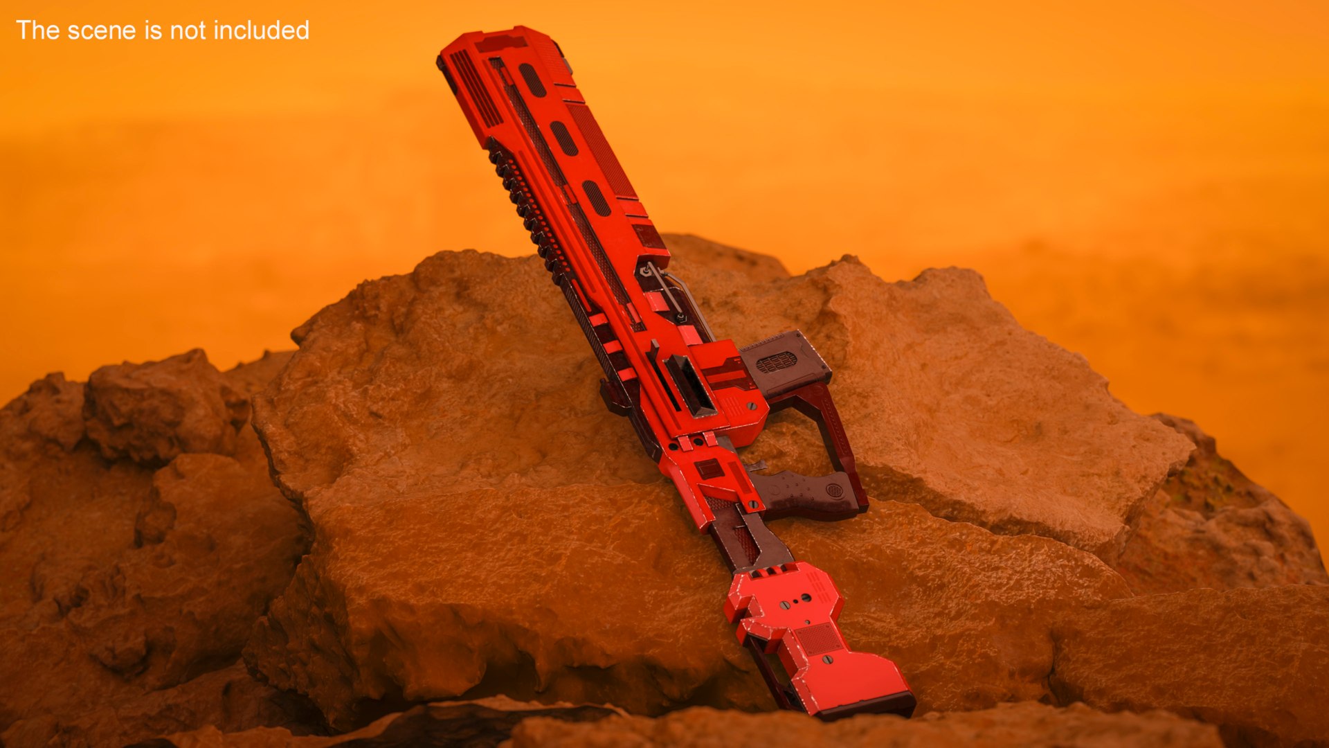 3D Model Futuristic Military Assault Rifle Red - TurboSquid 2194198
