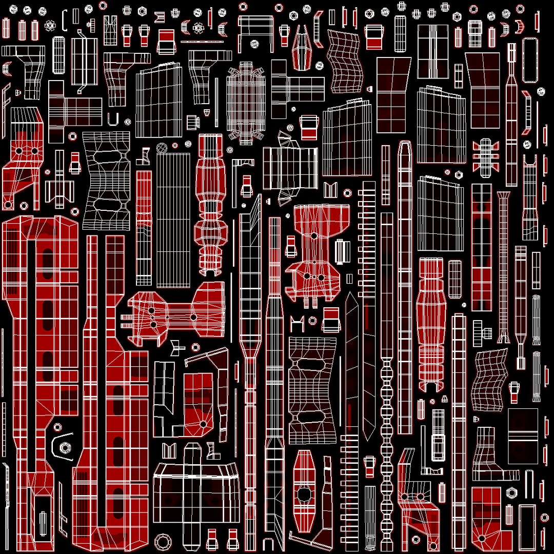 3D Model Futuristic Military Assault Rifle Red - TurboSquid 2194198
