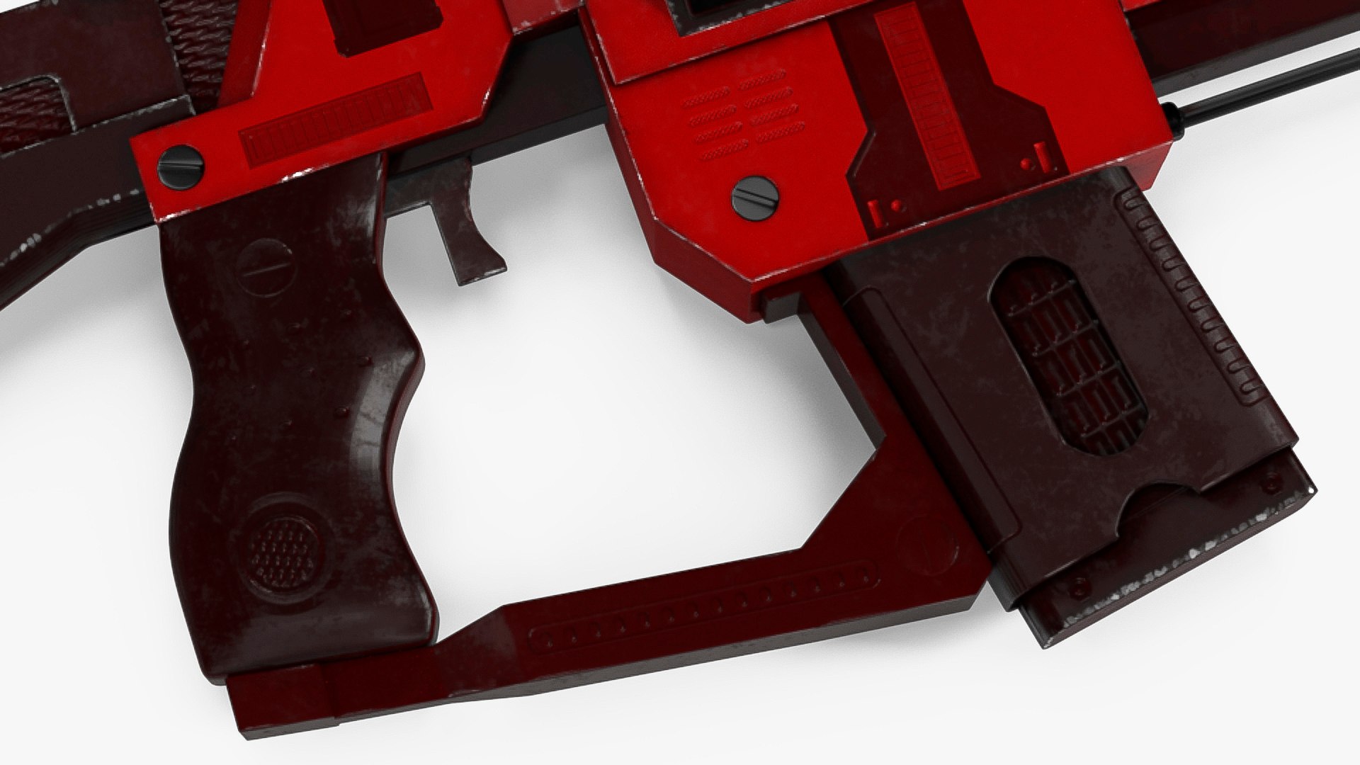 3D Model Futuristic Military Assault Rifle Red - TurboSquid 2194198