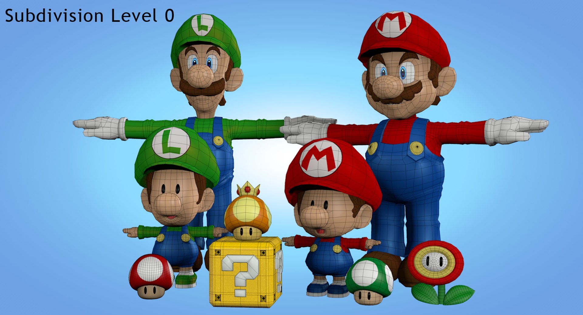 3d characters mario bros model