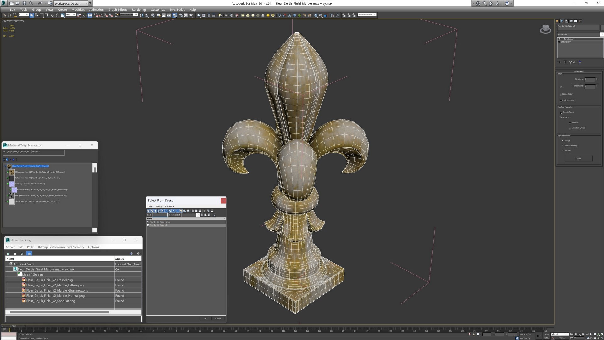 Fleur De Lis Finial Marble For 3D Print Model - TurboSquid 2280277