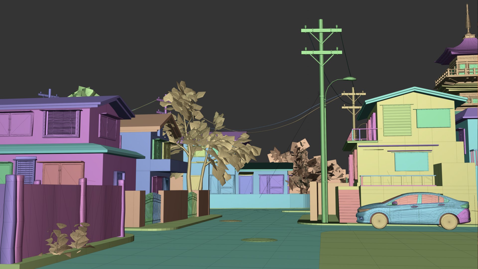 3D Japanese Residential Japanese Neighborhood - TurboSquid 2170828