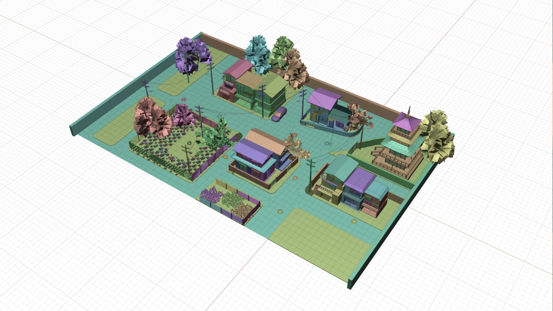 3D Japanese Residential Japanese Neighborhood - TurboSquid 2170828