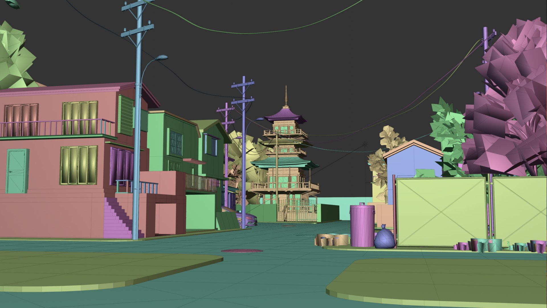 3D Japanese Residential Japanese Neighborhood - TurboSquid 2170828