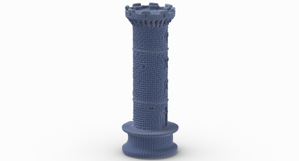 3D chess piece rook black model - TurboSquid 1445996