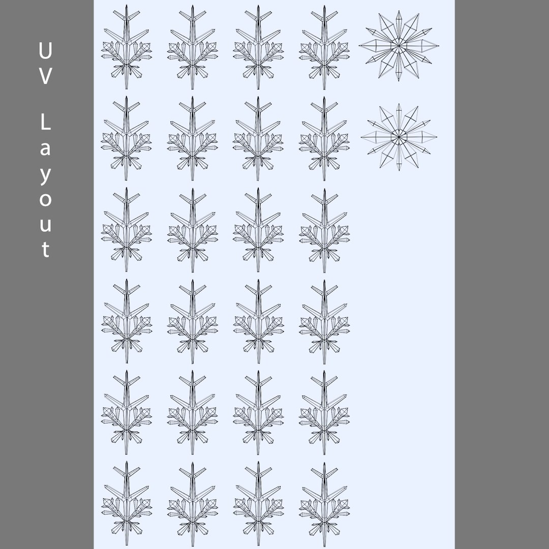 3d Snow Snowflake Model